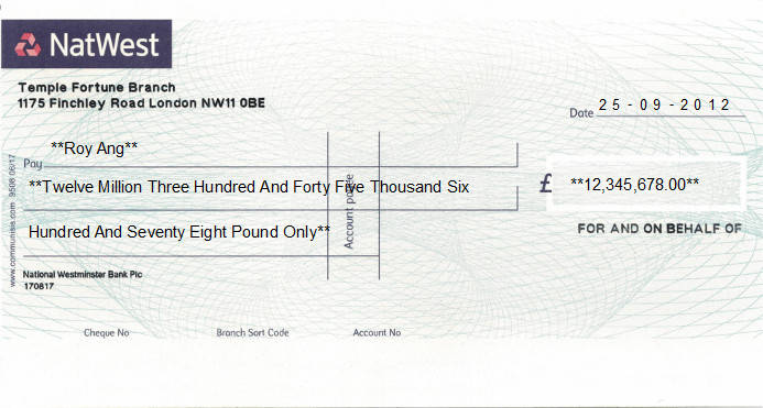 Cheque Writing Printing Software For United Kingdom Banks