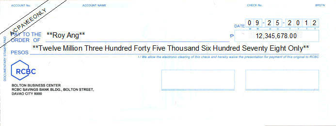 Cheque Writing Printing Software For The Philippines Banks